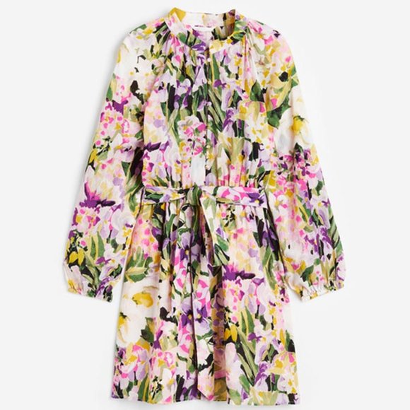 H&M | Dresses | Hm Spring Floral Crepe Dress | Poshmark
